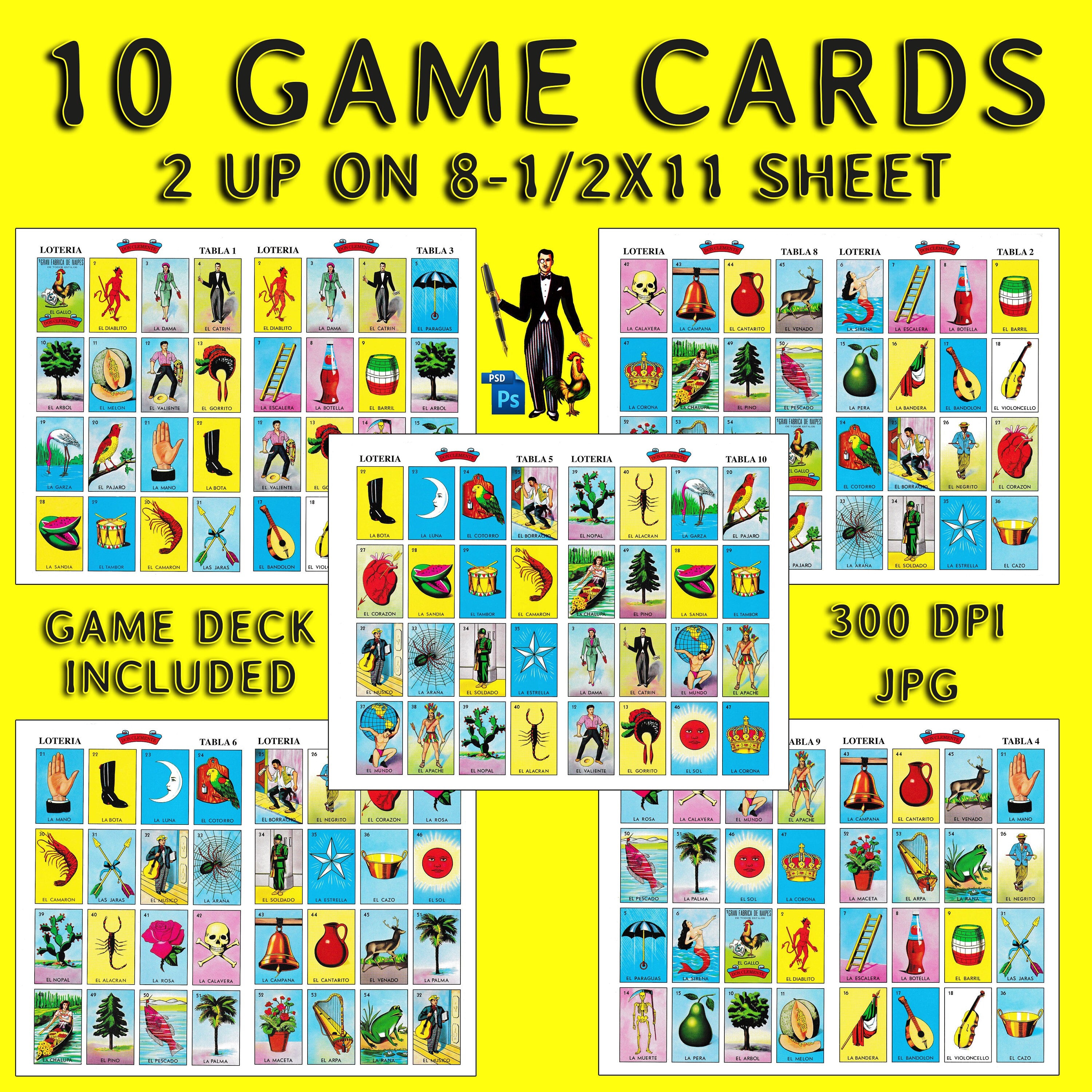 Mexican Loteria Game Cards Printable Pdf Instant Download Digital File