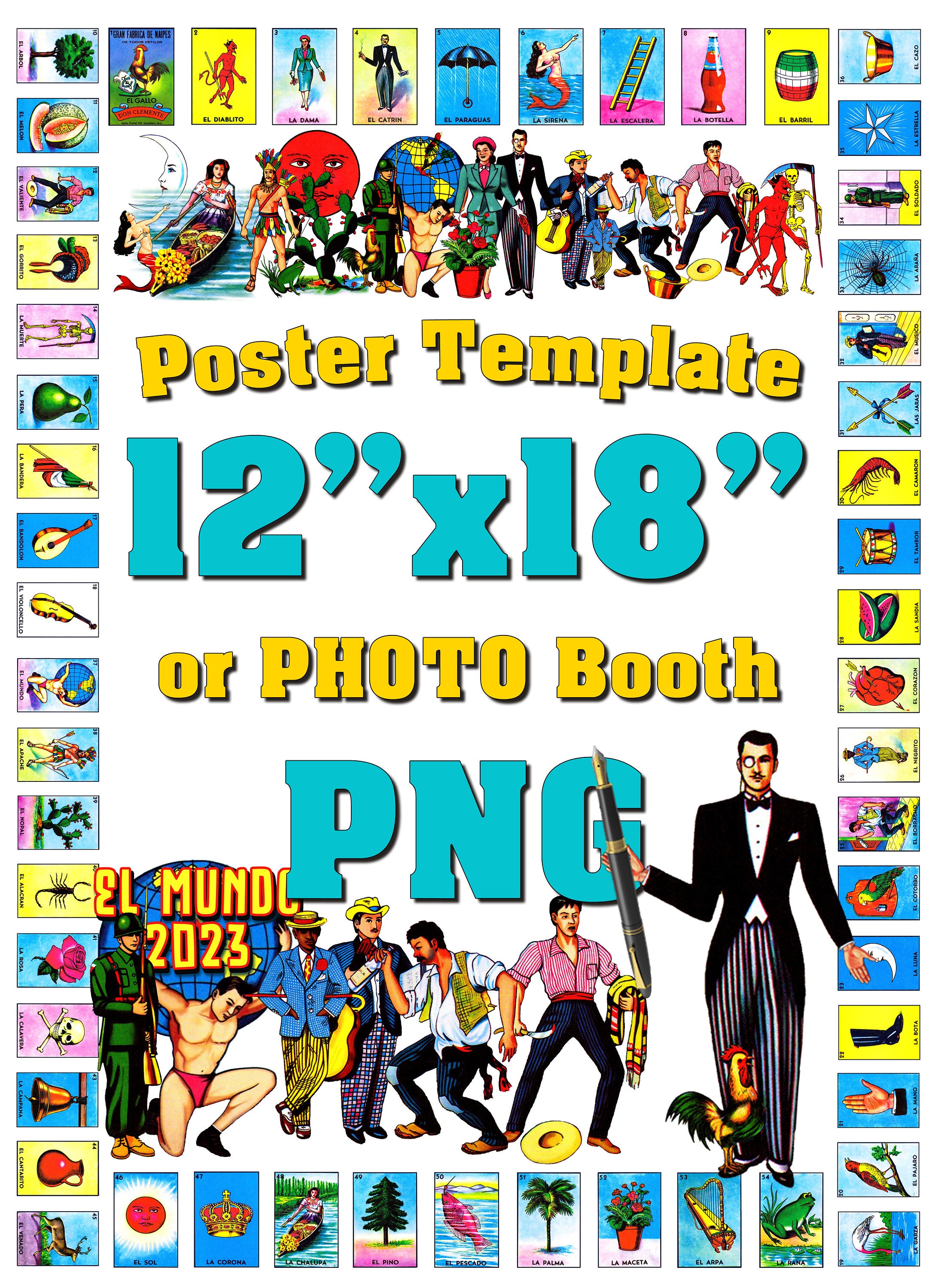 Large Poster Loteria Art photo Booth Cut Out/posters/flyers, Etc. HQDI ...