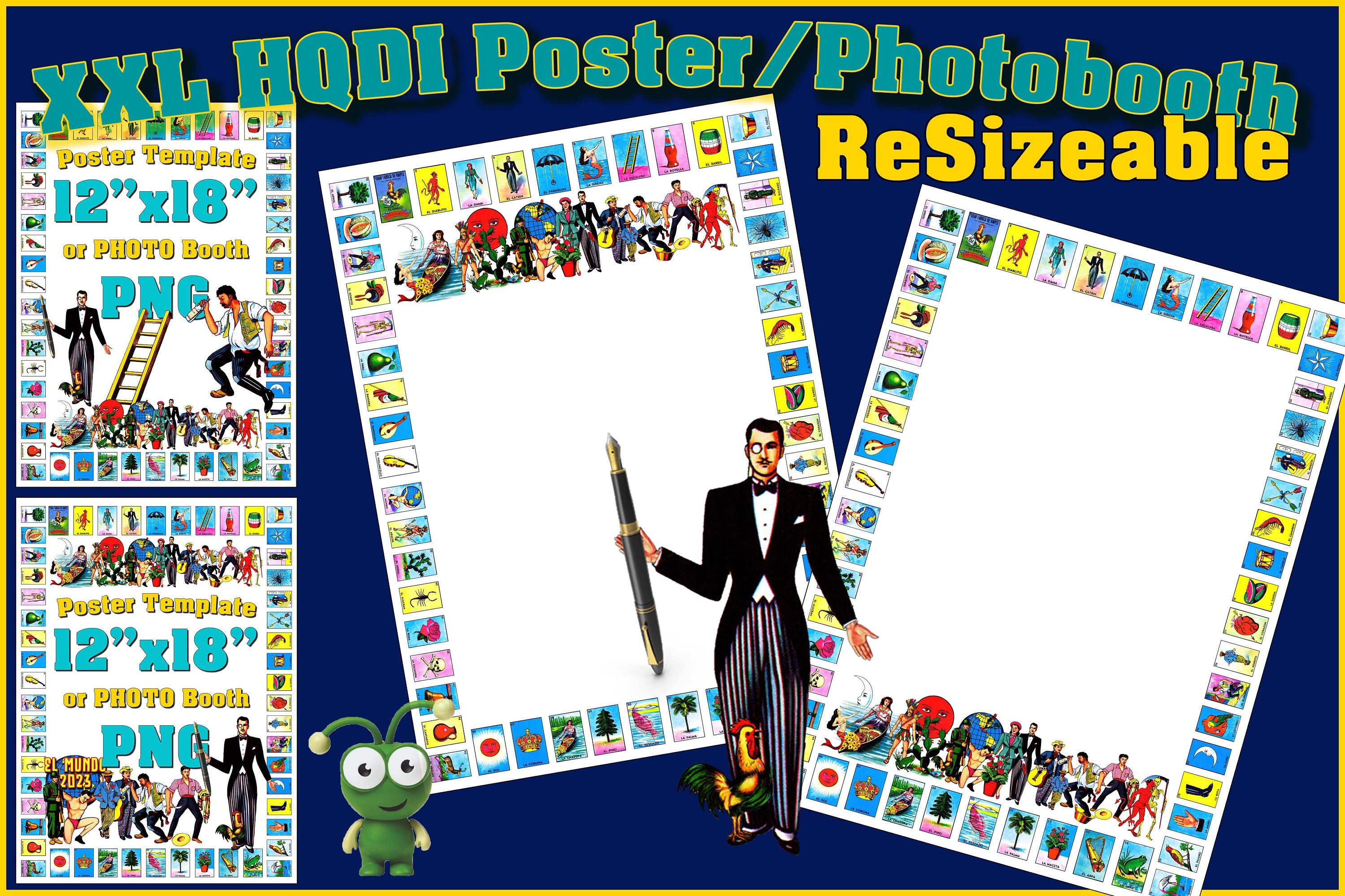 Large Poster Loteria Art photo Booth Cut Out/posters/flyers, Etc. HQDI ...