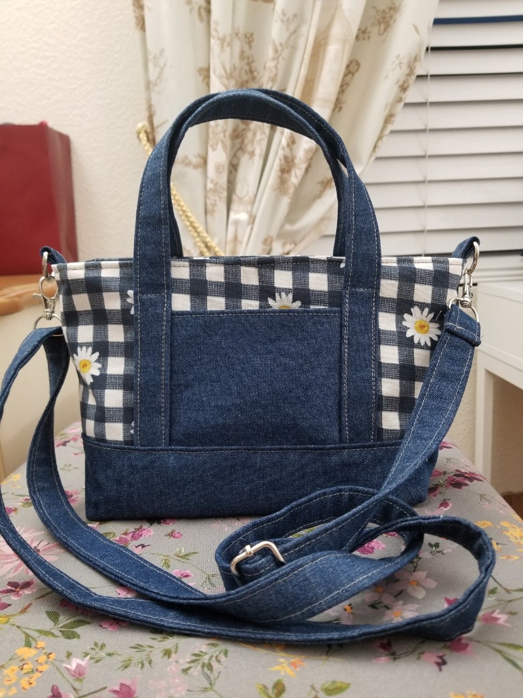 Jean Denim Tote Crossbody Bag, Denim Bag, Jean Crossbody Bag, Mini Tote ...