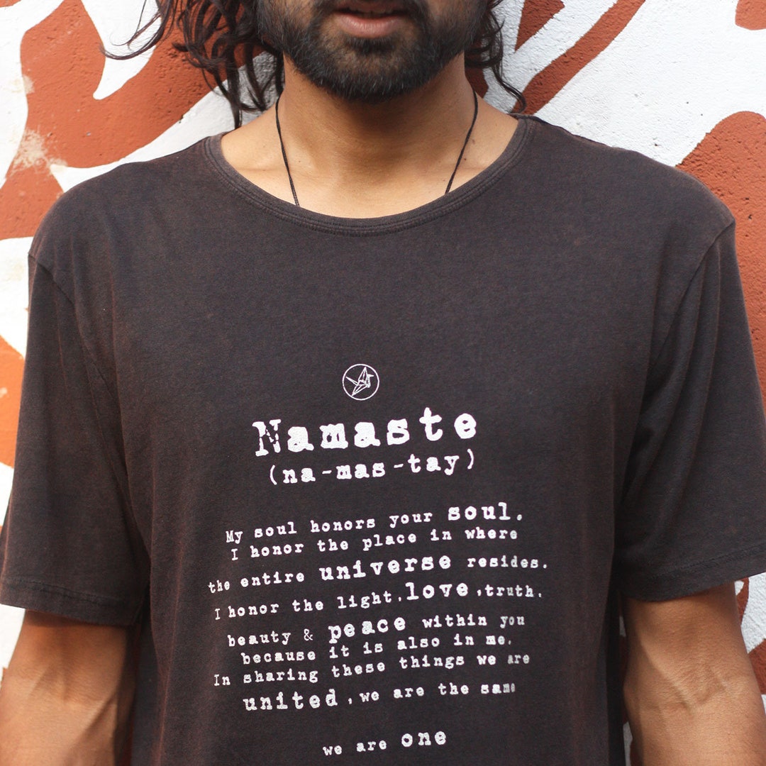 NAMASTE Black Men's Organic Cotton & Bamboo Yoga Tee - Etsy