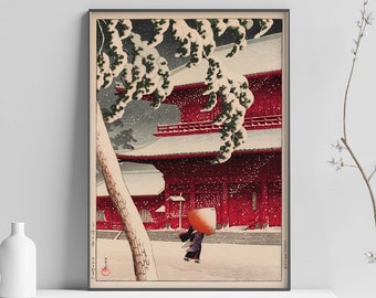 Moon Illustration Print Japanese Art Print Vintage Moon - Etsy