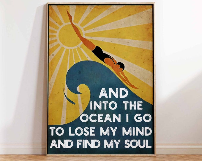 Vintage Ad Poster - Swimming Poster Inspired by Gert Sellheim Art ...