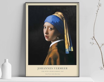 Johannes Vermeer girl With the Pearl Earring Poster - Etsy