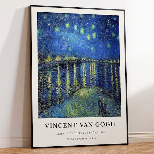 Van Gogh Poster Van Gogh Art Print Starry Night Over the - Etsy