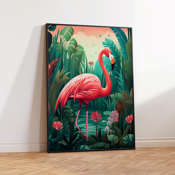 Abstract Flamingo - Etsy