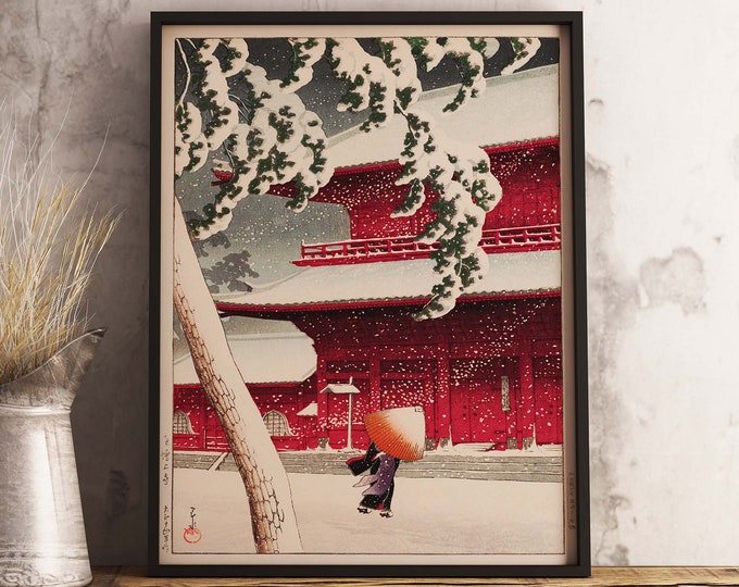 Moon Illustration Print Japanese Art Print Vintage Moon - Etsy