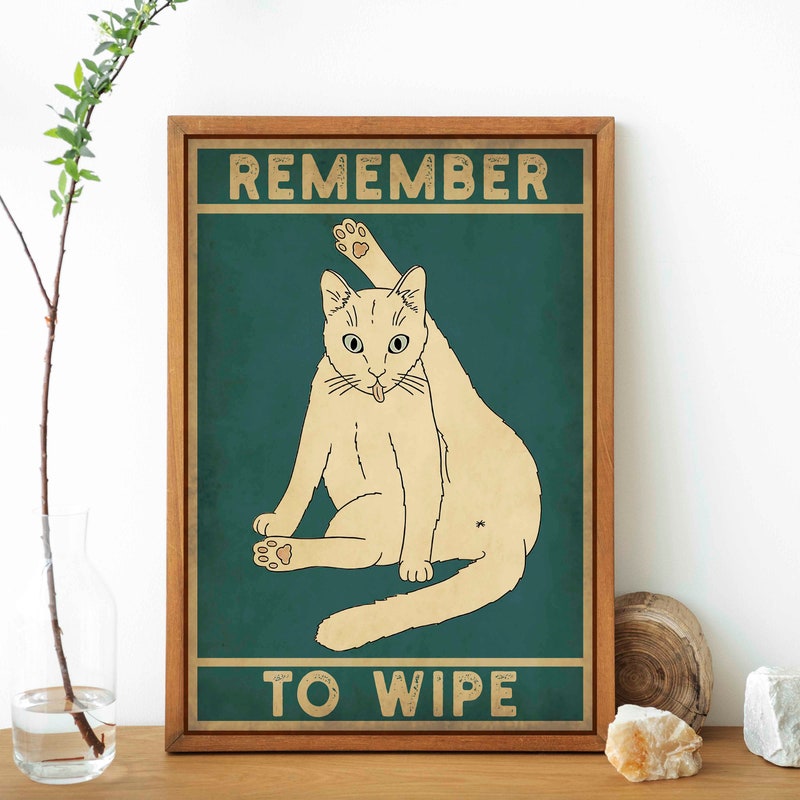Wipe Cat Poster - Etsy