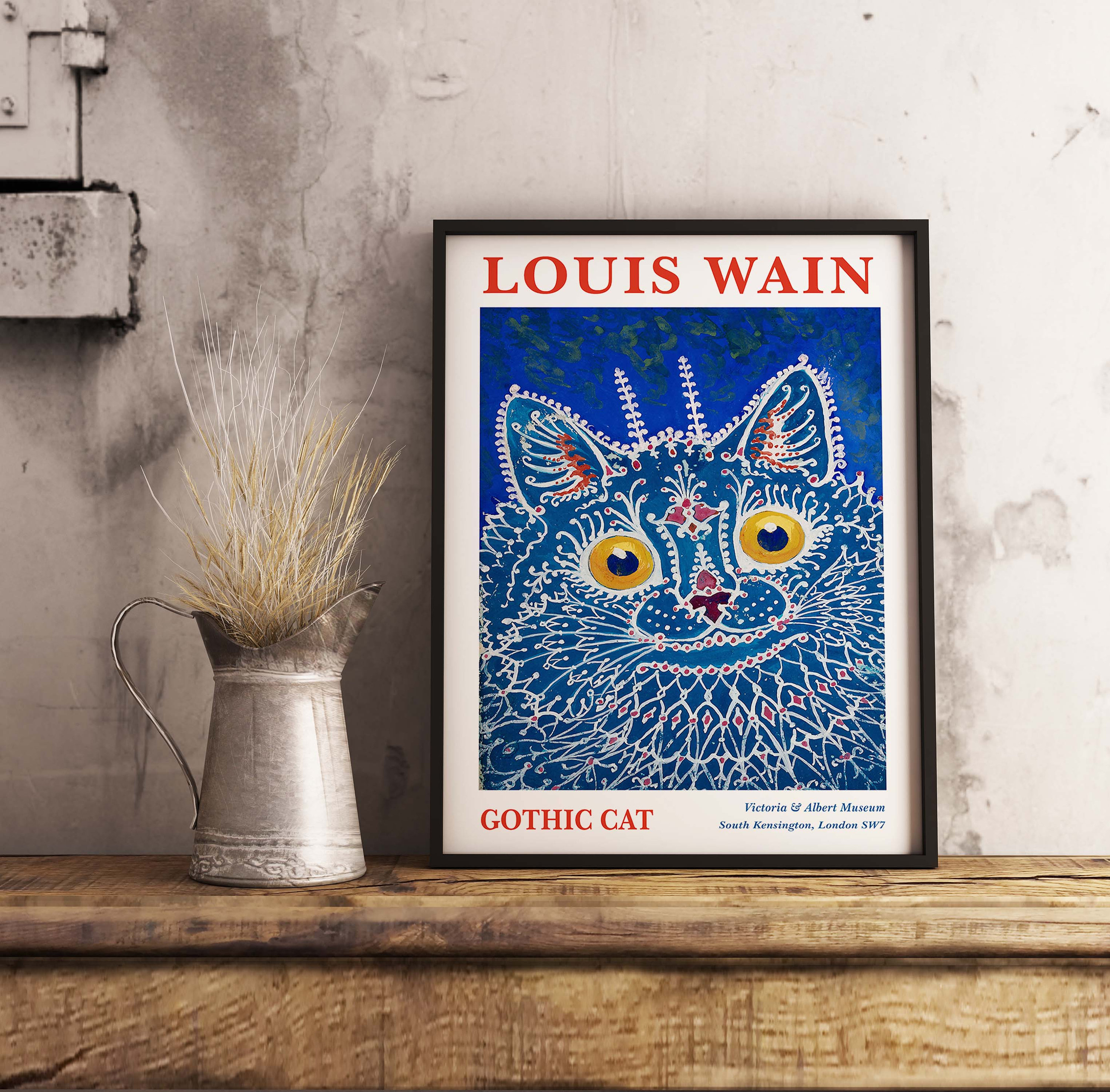 Louis Wain Exhibition Poster Wain Cat Print Louis Wain Modern Art Wain ...