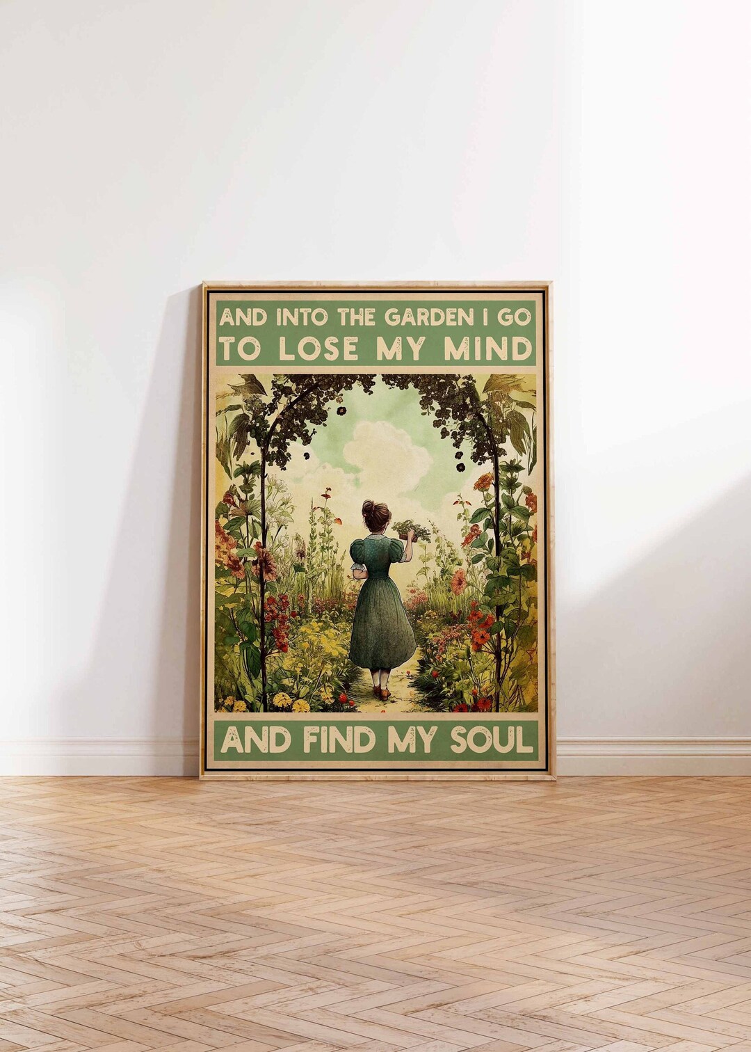Vintage Gardening Poster Garden Poster Into the Garden I Go to Clear My ...
