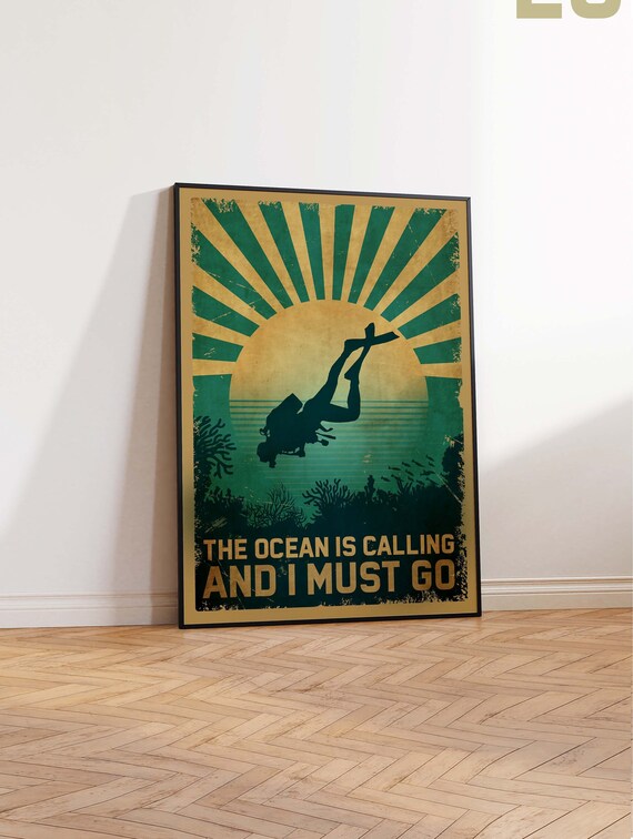 The Ocean is Calling and I Must Go Poster Print Vintage - Etsy