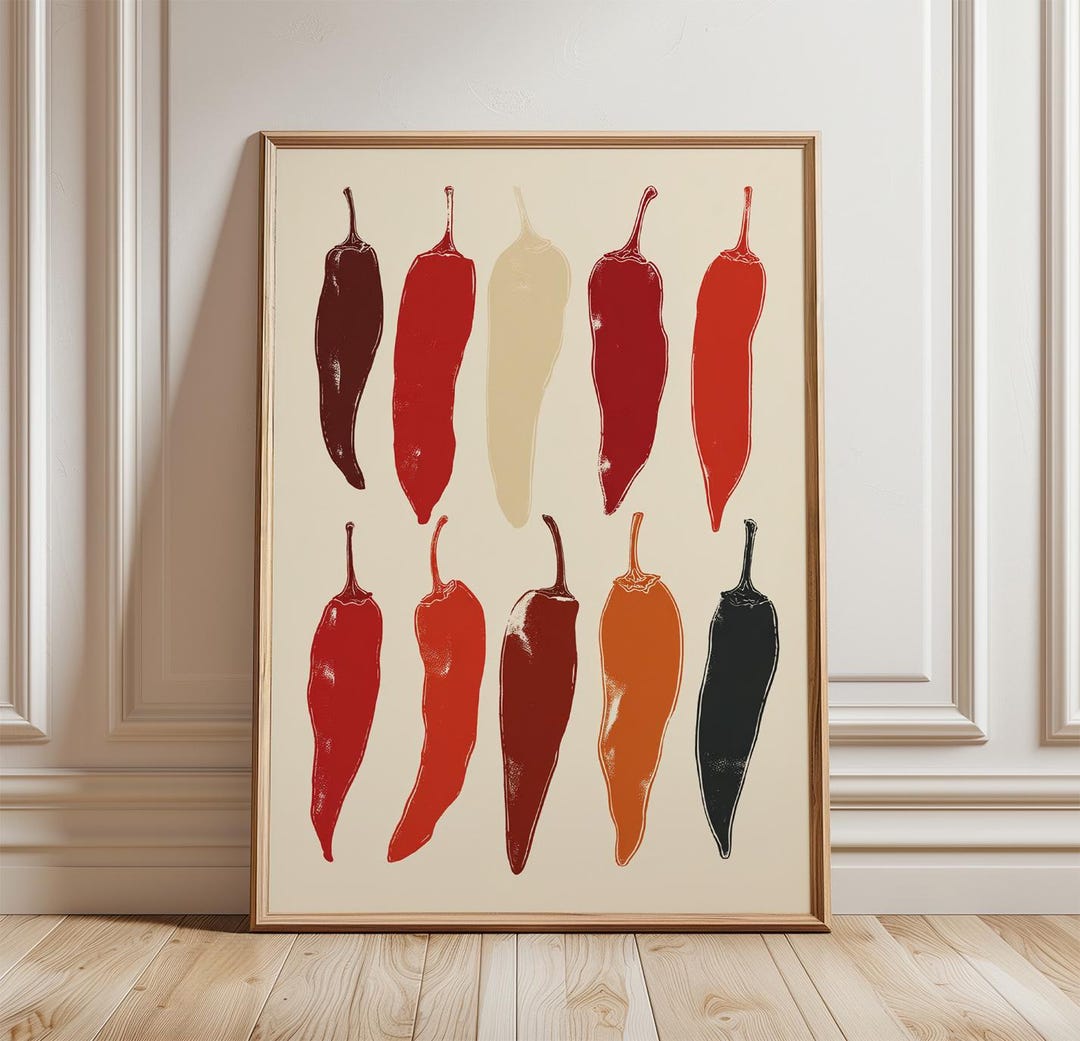 Red Chili Pepper Poster, Kitchen Wall Art, Paper Print - Etsy UK