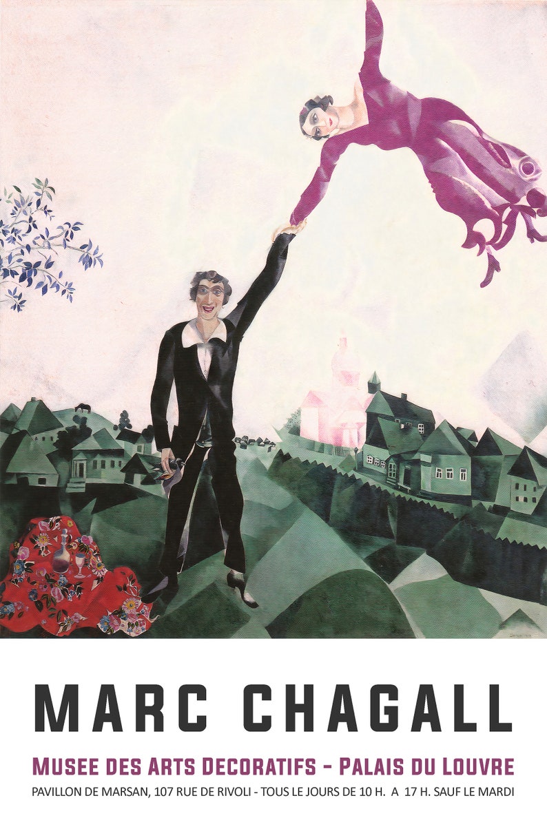 Marc Chagall Art Print Chagall Print The Promenade 1917 | Etsy