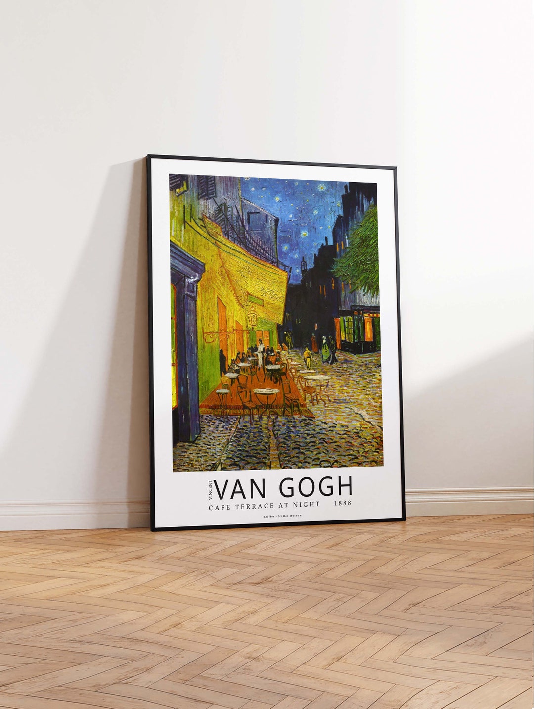 Van Gogh Café Terrace at Night 1888 Poster Print, Van Gogh Art, Vintage ...
