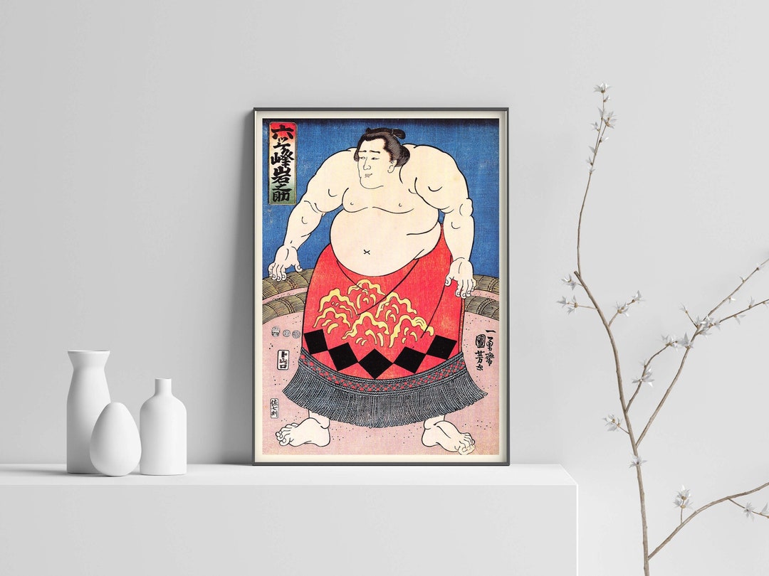 Sumo Wrestler by Kuniyoshi Utagawa Japanese Vintage Poster Print Sumo ...