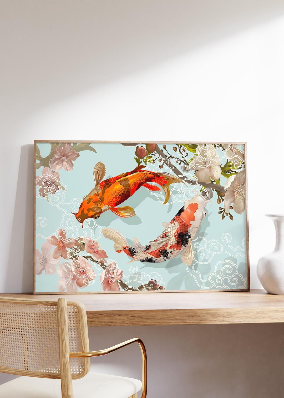 Koi Japanese Fish Print, Japanese Art Print, Modern Art, Koi Fish Print ...