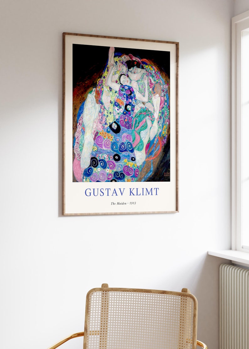 Gustav Klimt the Maiden, Gustav Klimt Art Print, Klimt Virgin Poster ...