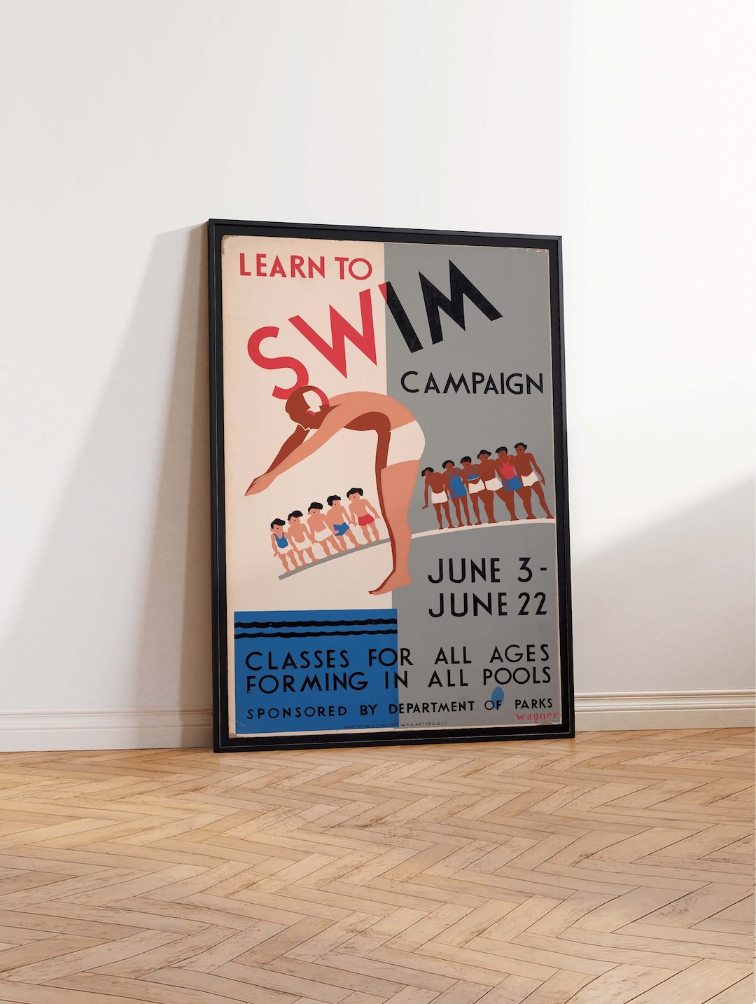 Learn to Swim, Swimming Lesson Art Print Swimming Poster Swimming Class ...
