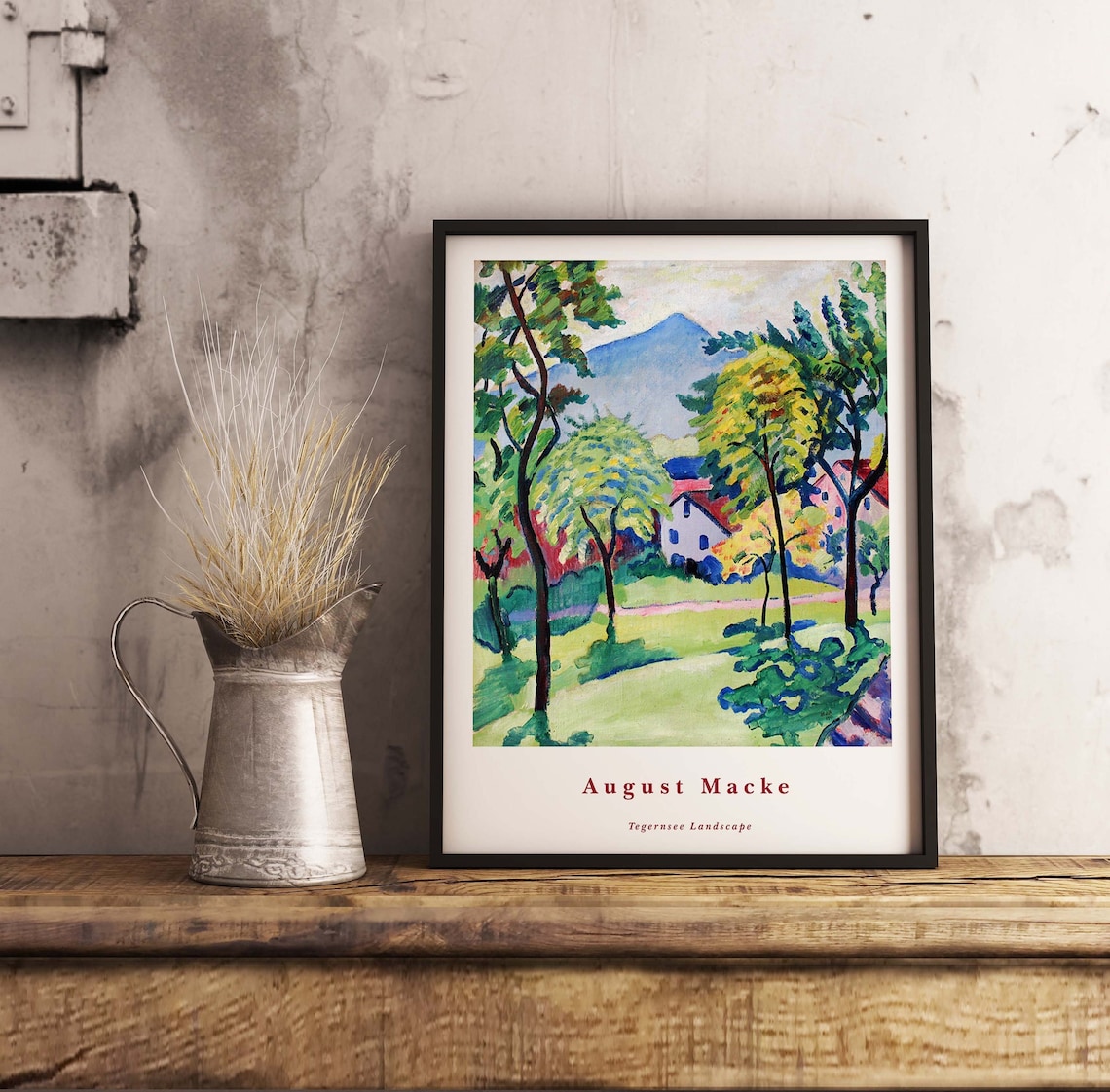 August Macke Tegernsee Landscape, Macke Vintage Art, Macke Watercolour ...