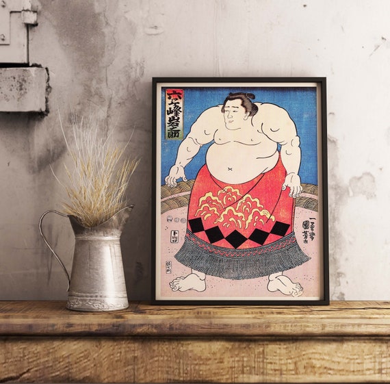 Sumo Wrestler by Kuniyoshi Utagawa Japanese Vintage Poster | Etsy