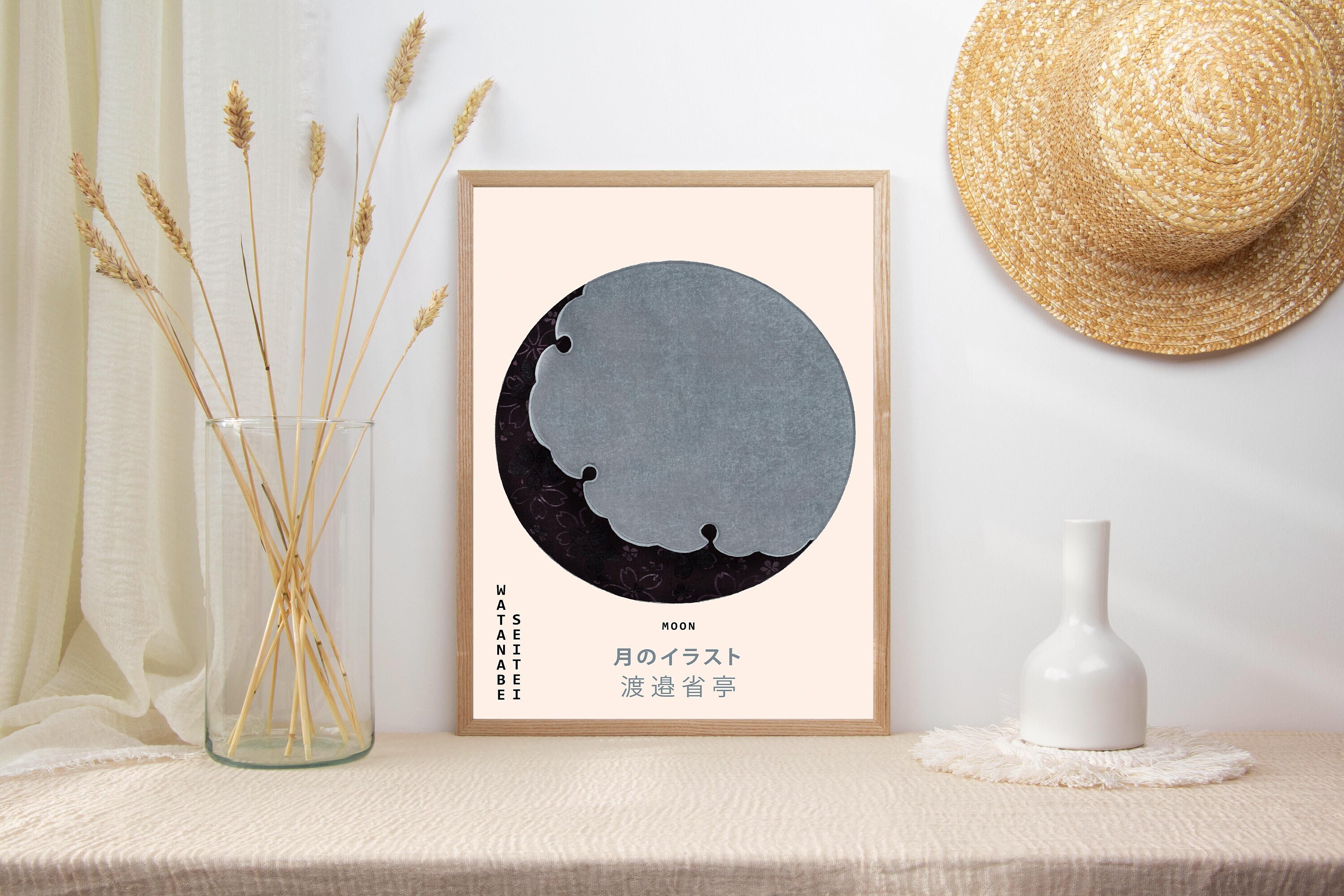 Moon Illustration Print Japanese Art Print Vintage Moon - Etsy