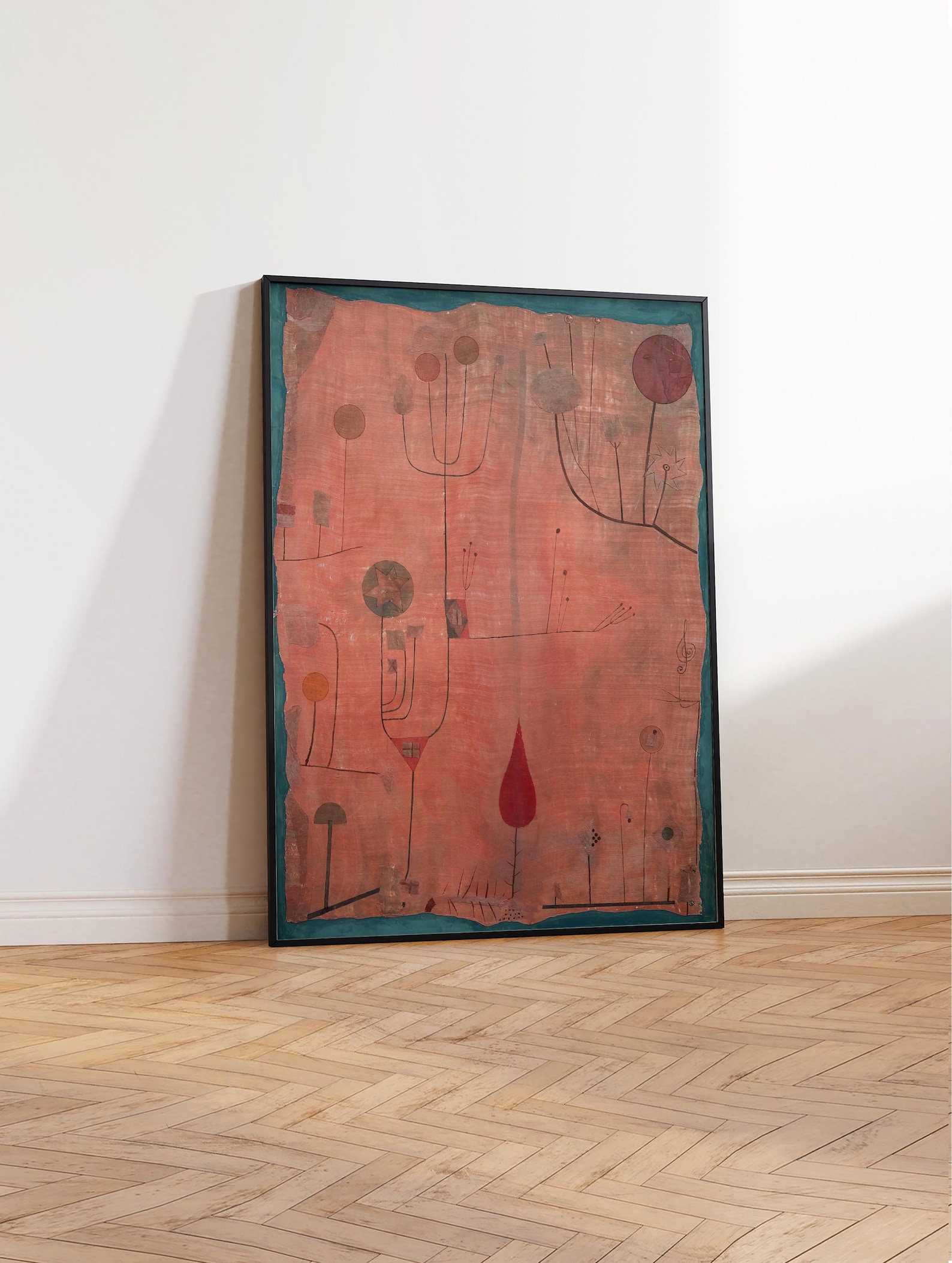 Paul Klee Art Poster, Abstract Print, Abstract Art, Fruits on Red ...
