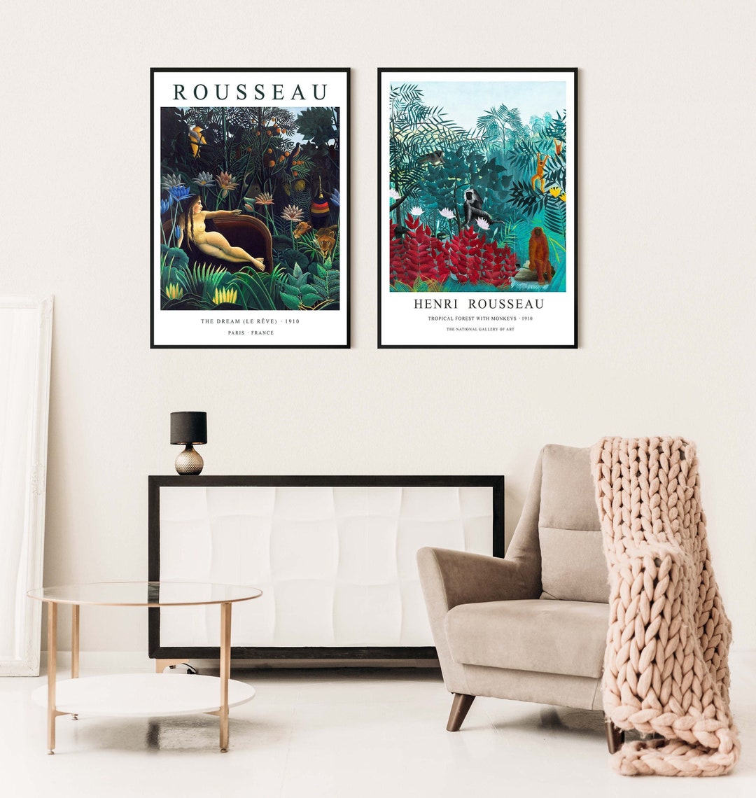 Henri Rousseau Set of 2 Art Posters, Rousseau Art Print, Rousseau Art ...