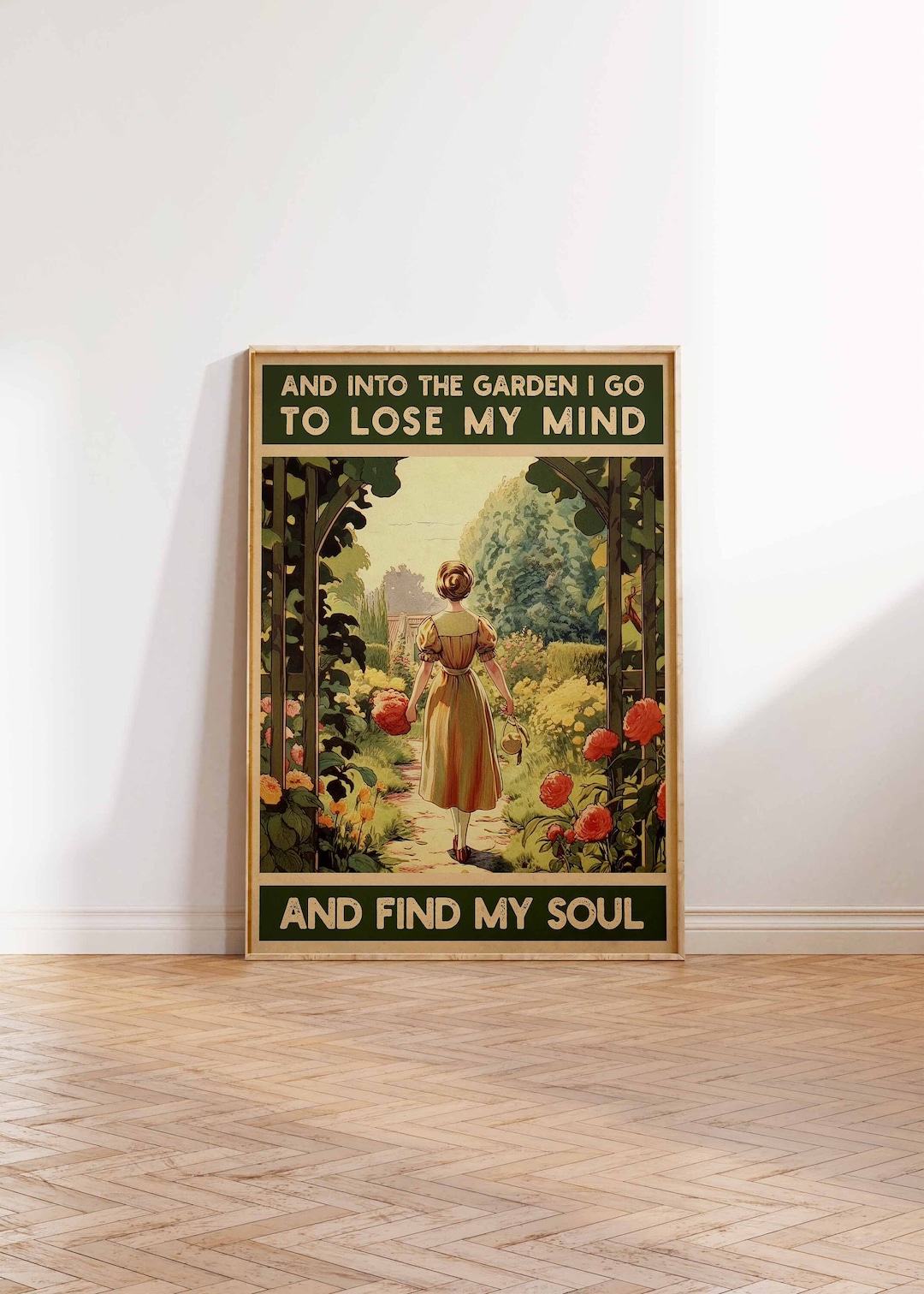 Vintage Gardening Poster Garden Poster Into the Garden I Go to Clear My ...