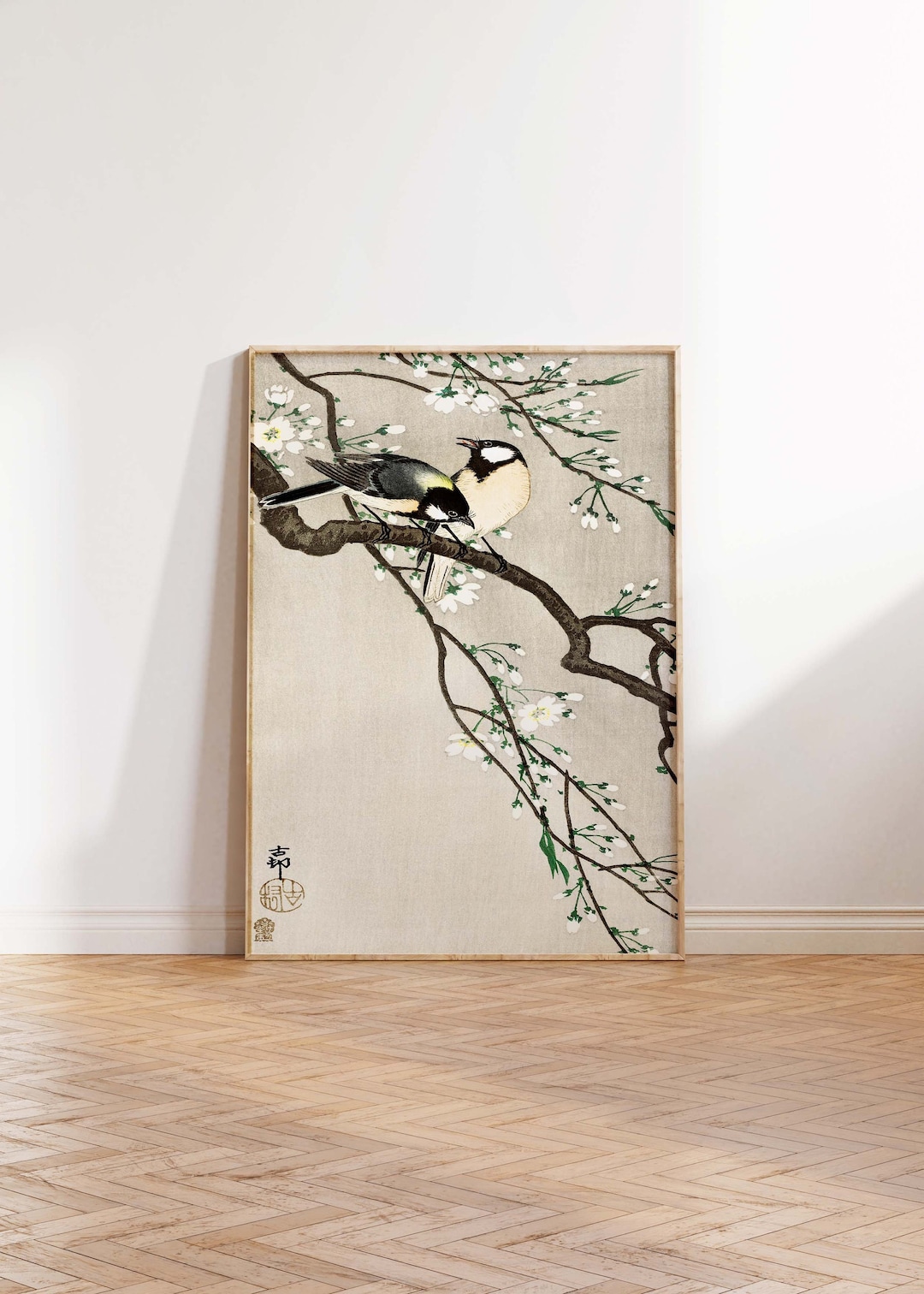 Tits on Cherry Branch Print, Ohara Koson Print, Vintage Japanese Art ...