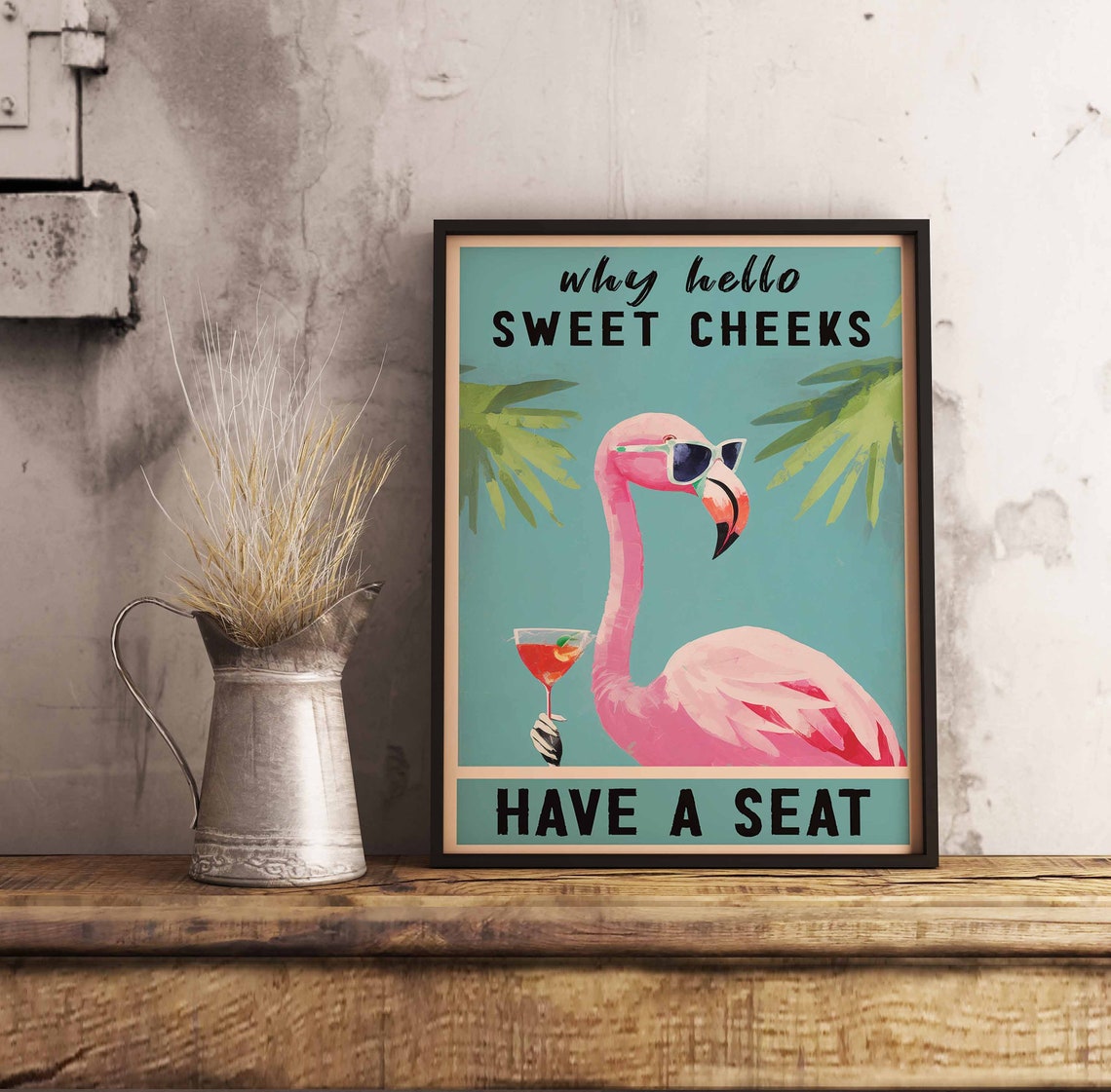 ORIGINAL Hello Sweet Cheeks Print Funny Poster Bathroom Art Print Funny ...