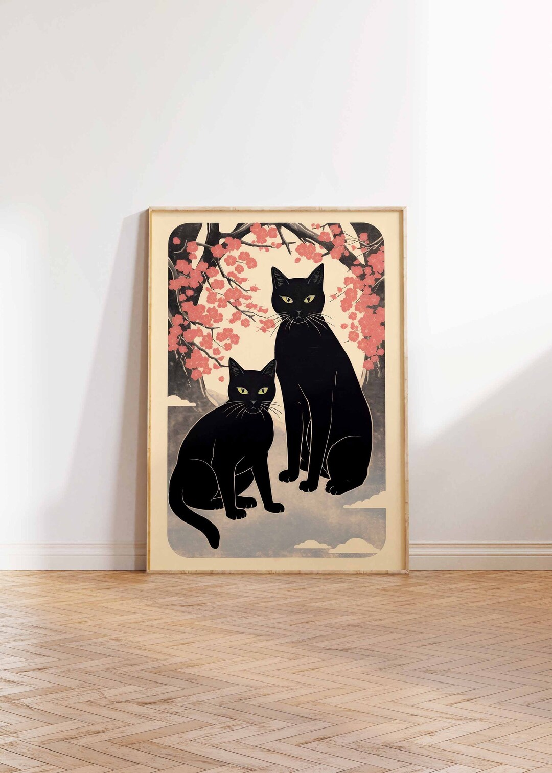 Vintage Japanese Print Vintage Cat Art Print Japanese Cat Art Poster ...