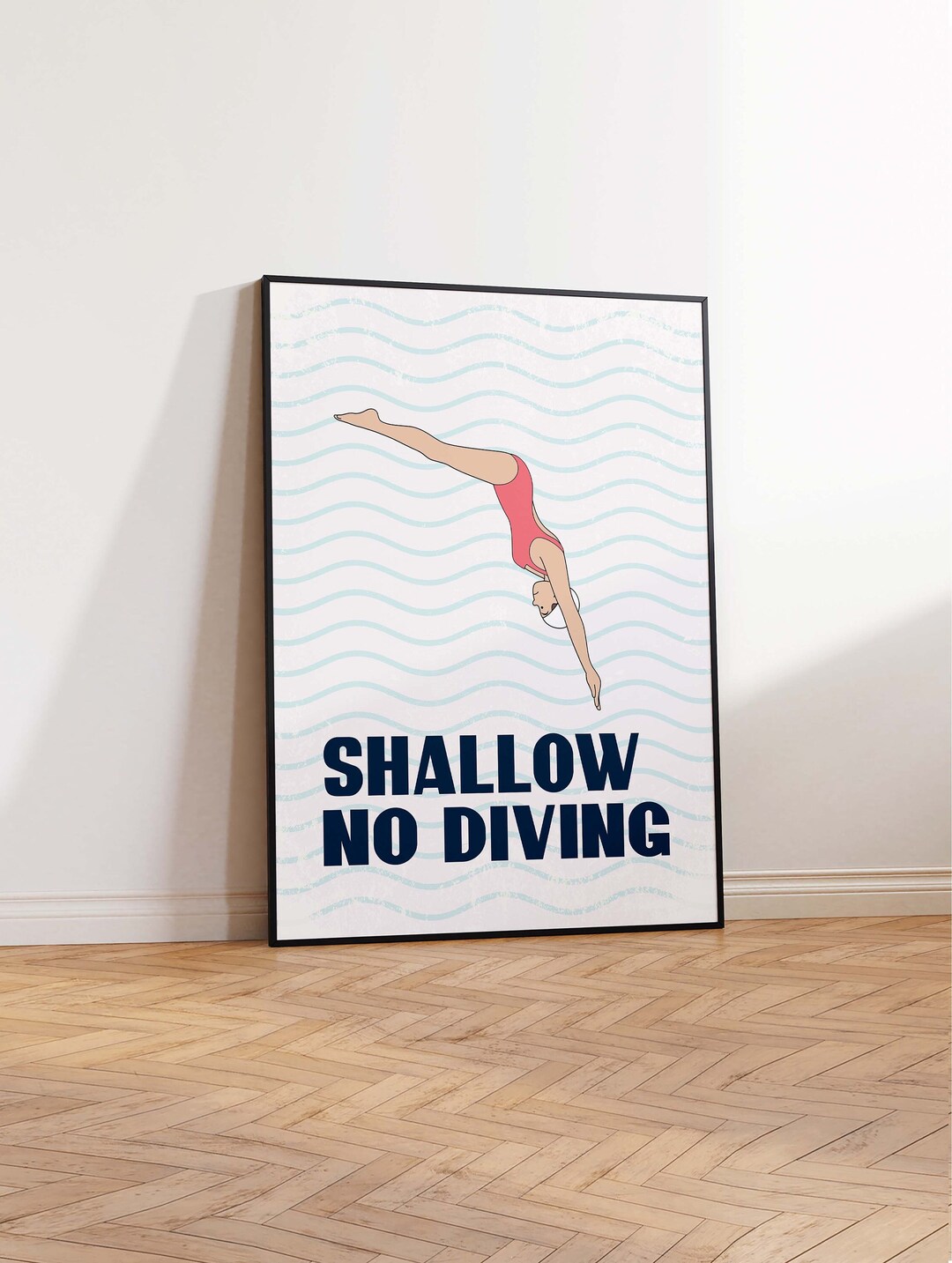 Vintage Poster, Swimming Poster, Diver Art, Into the Sea I Go, Shallow ...