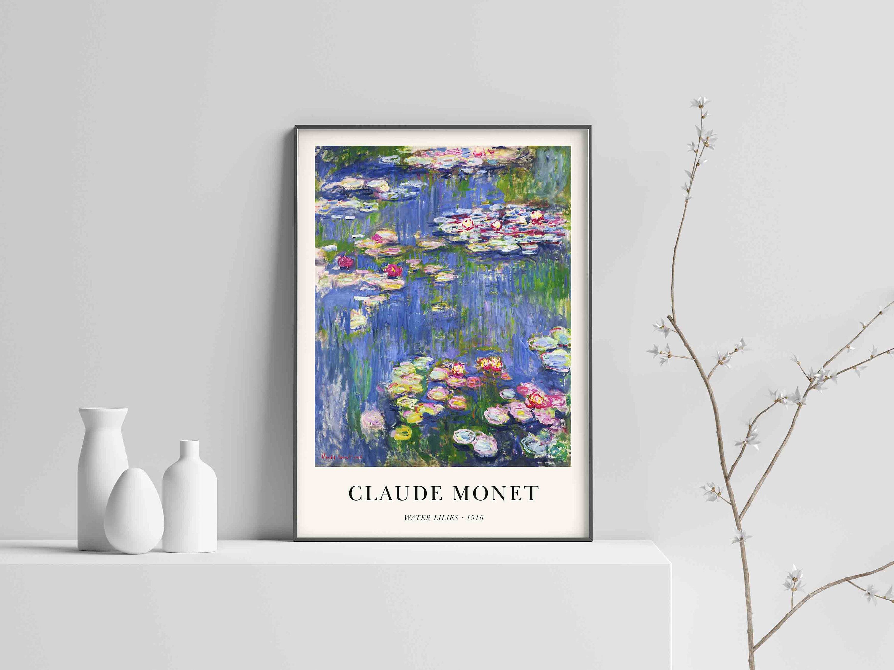 Monet Water Lilies Print, Claude Monet Print, Monet Floral Poster ...