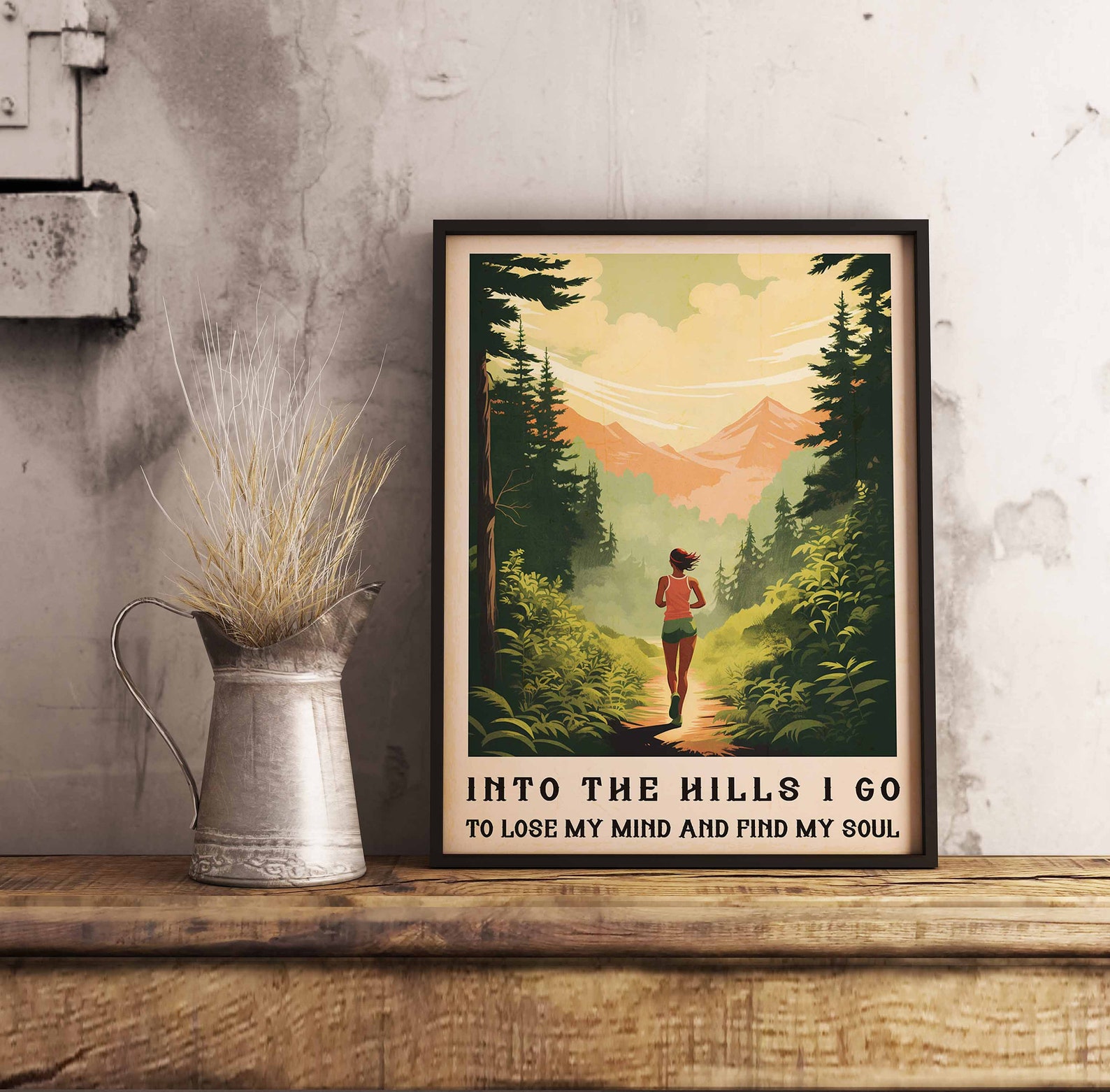 Running Poster, Jogging Print, Runner Art Poster, Nature Art Print ...