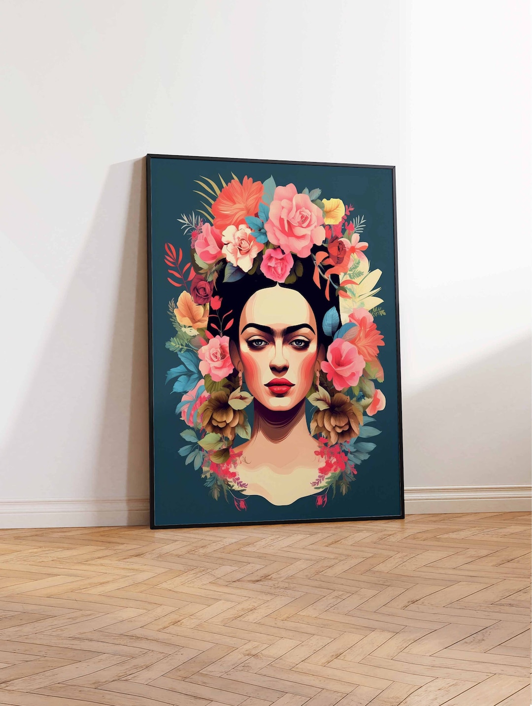 Frida Floral Poster, Frida Floral Art, Frida Abstract Art Print, Frida ...