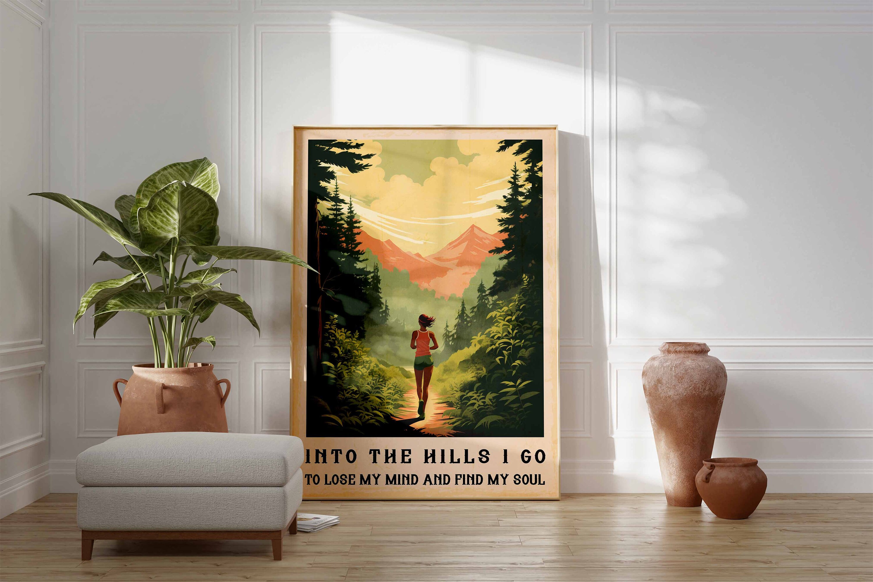 Running Poster, Jogging Print, Runner Art Poster, Nature Art Print ...