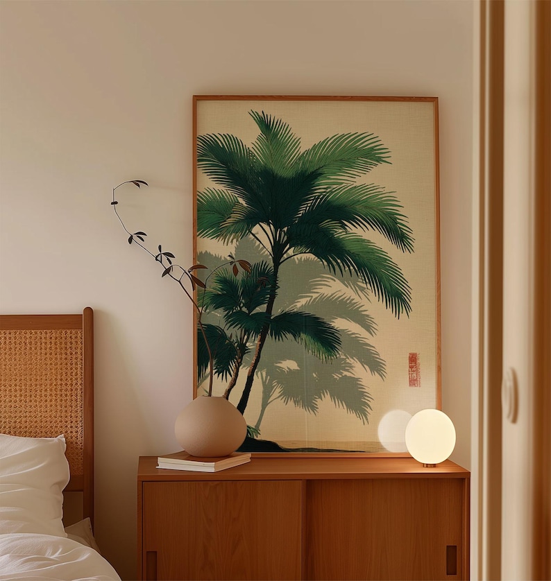 Tropical Palm Tree Poster, Minimal Botanical Wall Art - Etsy UK