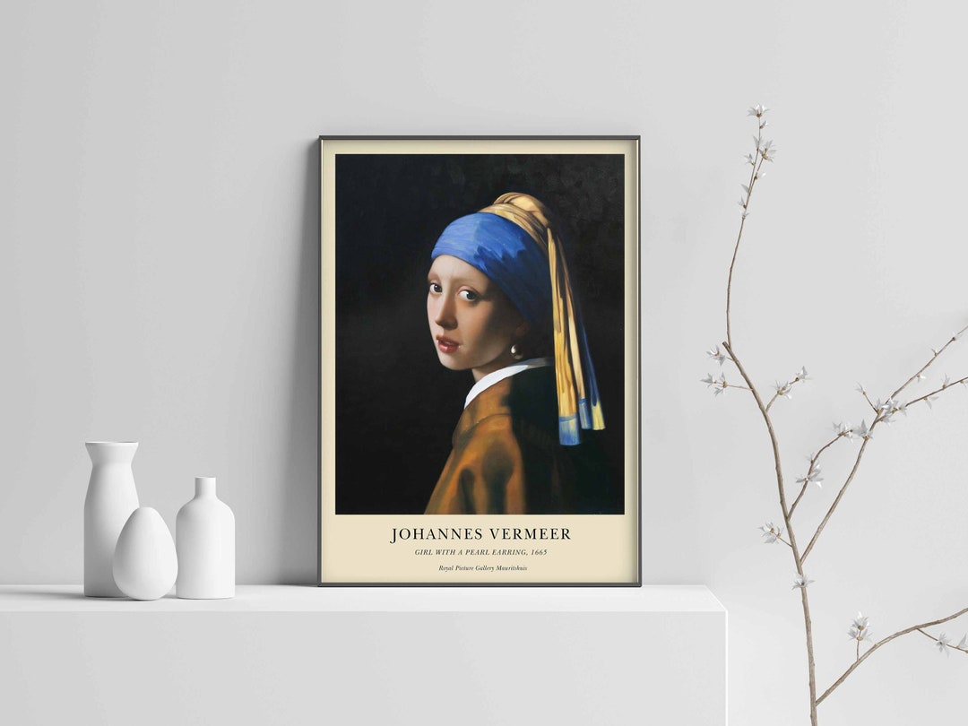 Johannes Vermeer Girl With a Pearl Earring, Vermeer Vintage Art Print ...