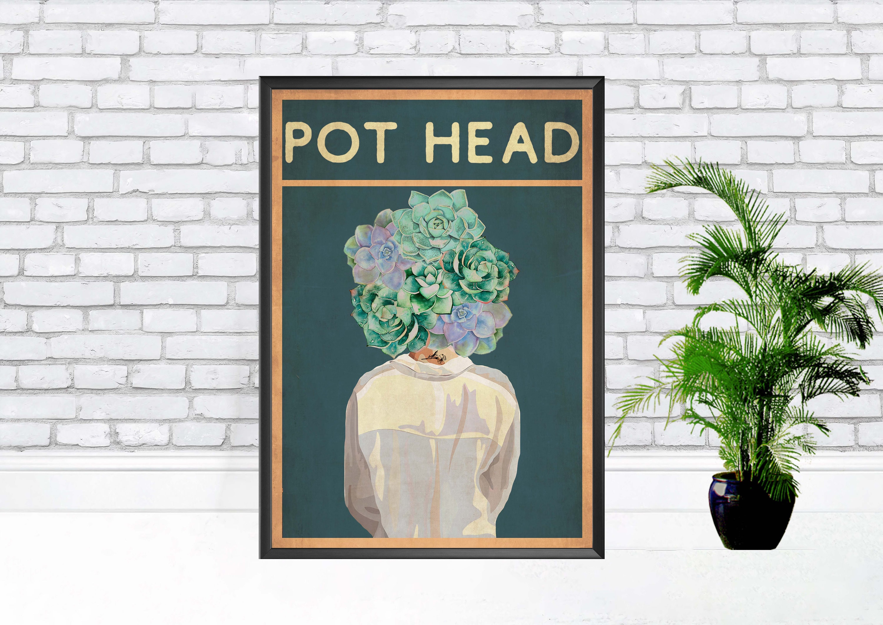 Vintage Ad Poster Print Garden Flower Pot Head Poster - Etsy