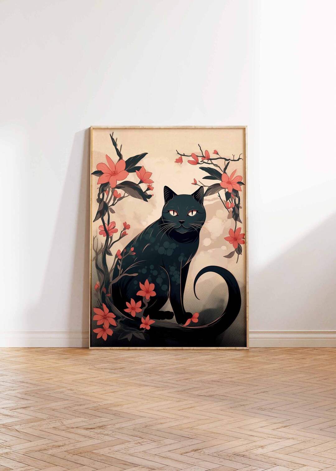 Vintage Japanese Print Vintage Cat Art Print Japanese Cat Art Poster ...