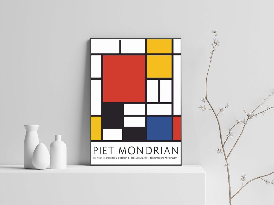 Piet Mondrian Print, Mondrian Art Print, Mondrian Poster, Abstract Wall ...