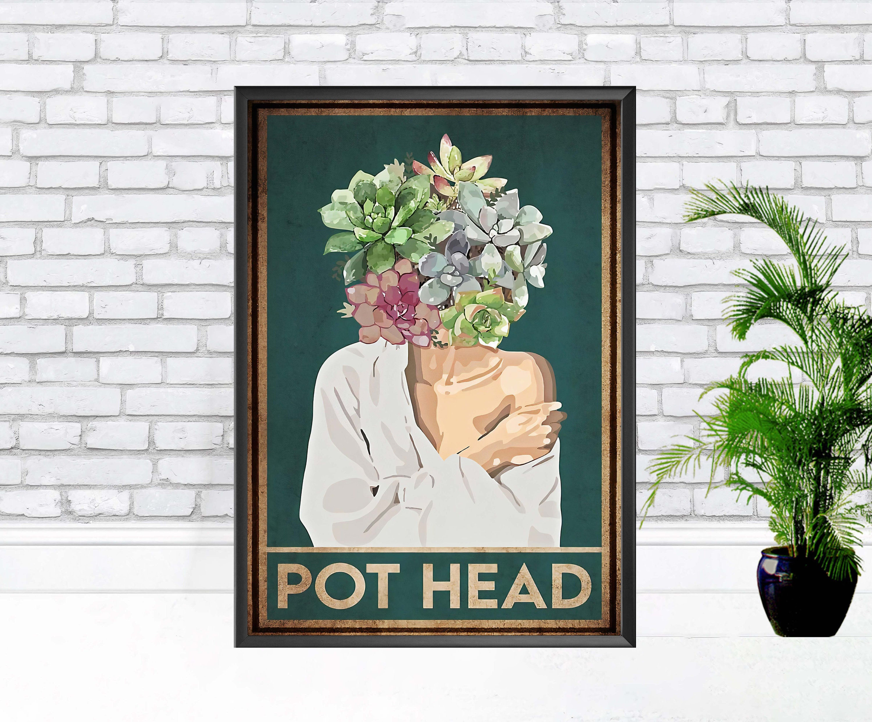 Vintage Ad Poster Print Garden Flower Pot Head Poster - Etsy UK