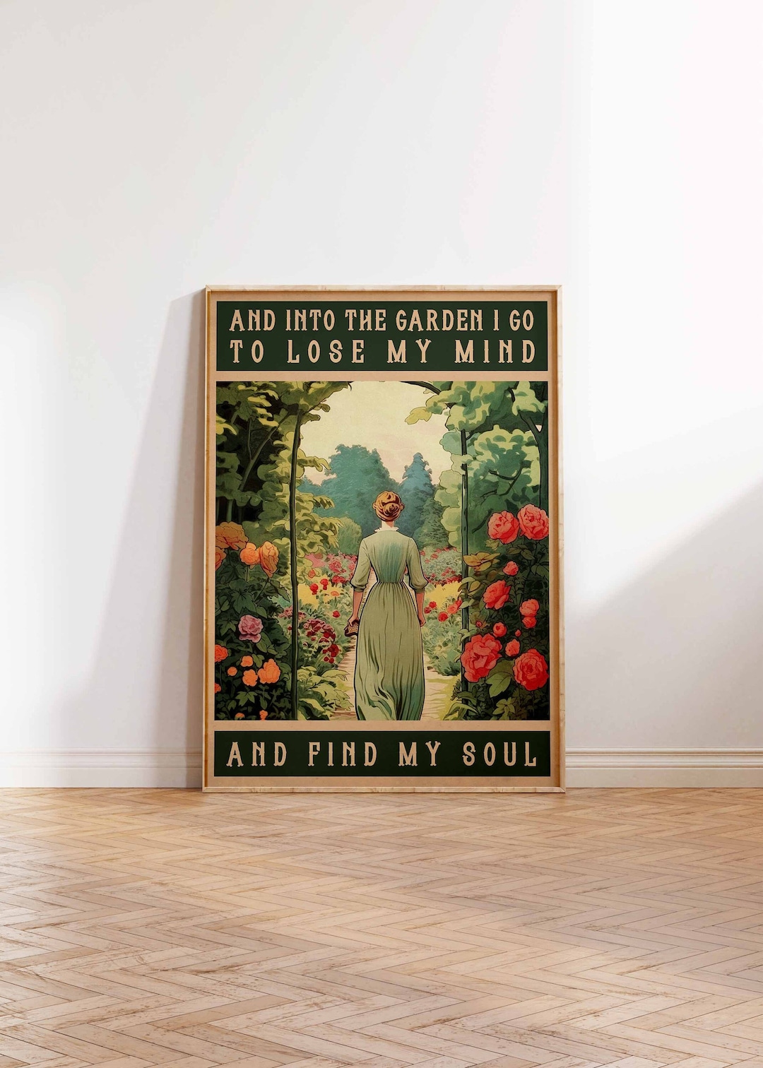 Vintage Gardening Poster Garden Poster Into the Garden I Go to Clear My ...