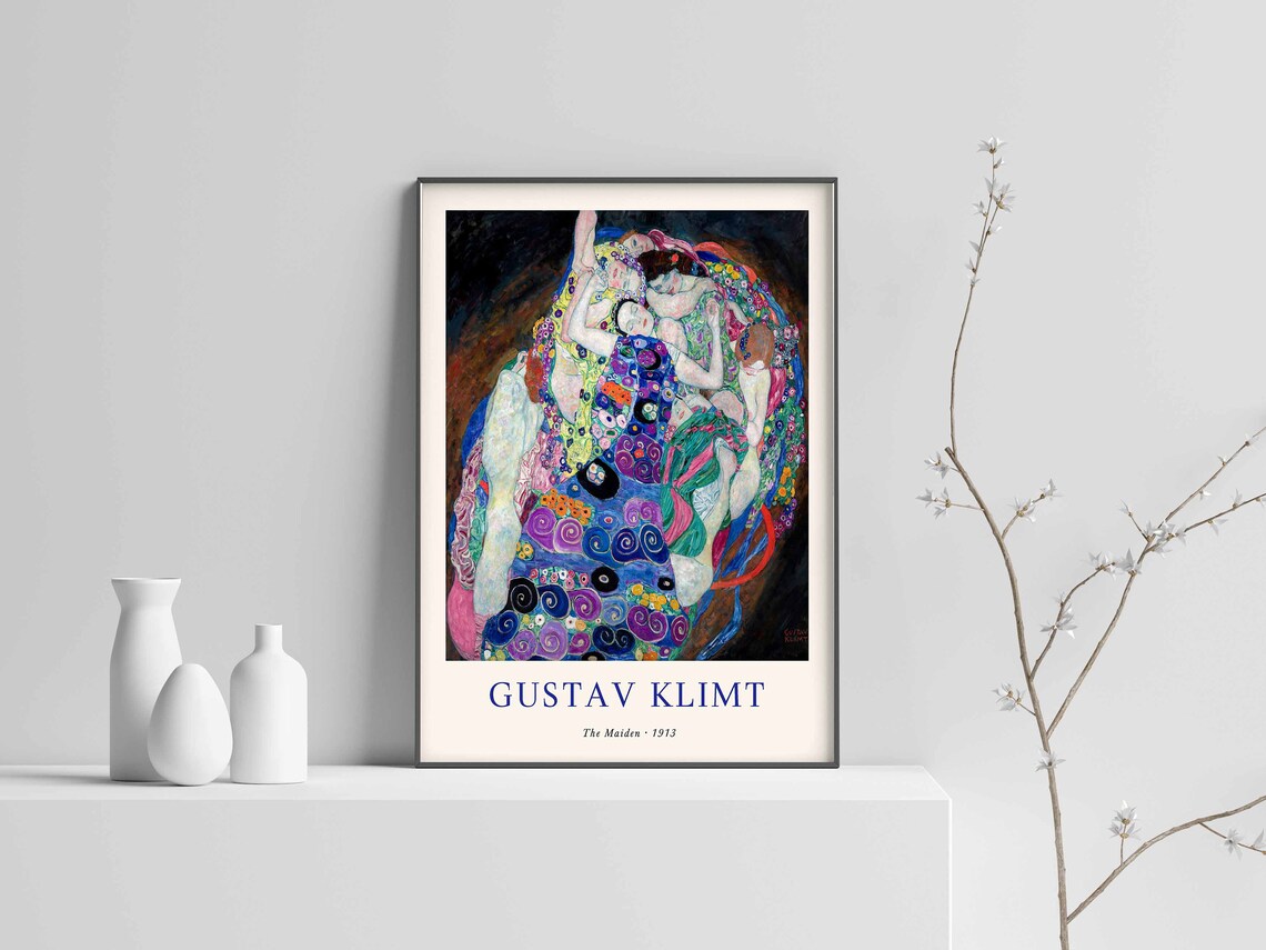 Gustav Klimt the Maiden, Gustav Klimt Art Print, Klimt Virgin Poster ...