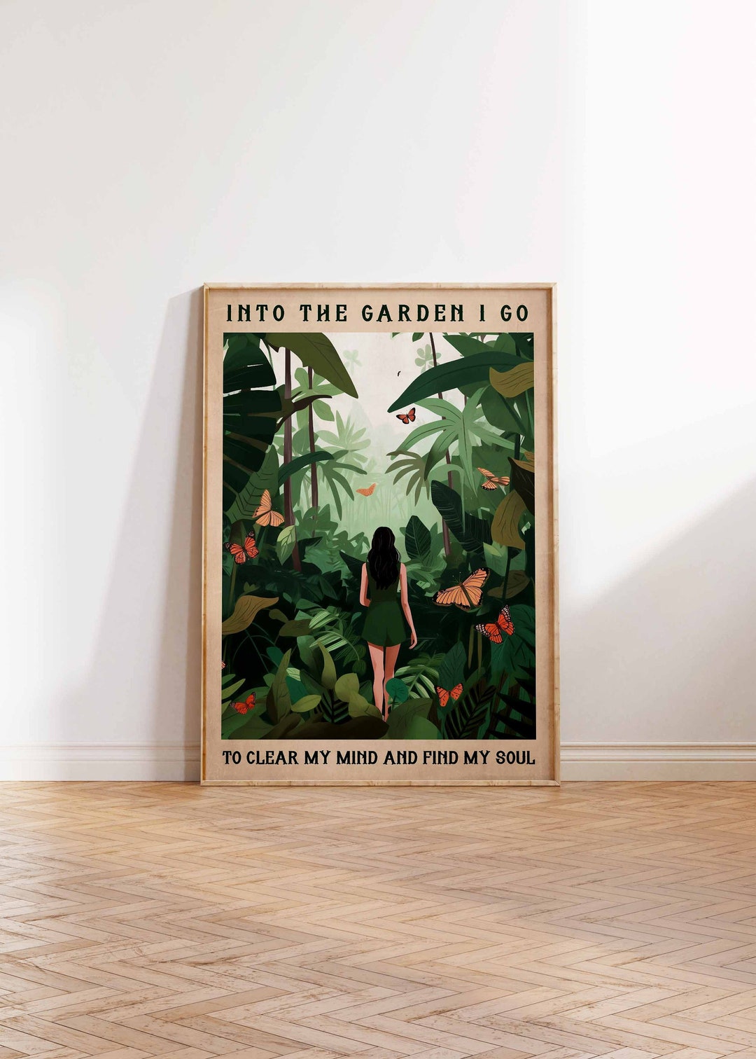 Vintage Gardening Poster Garden Poster Into the Garden I Go to Clear My ...