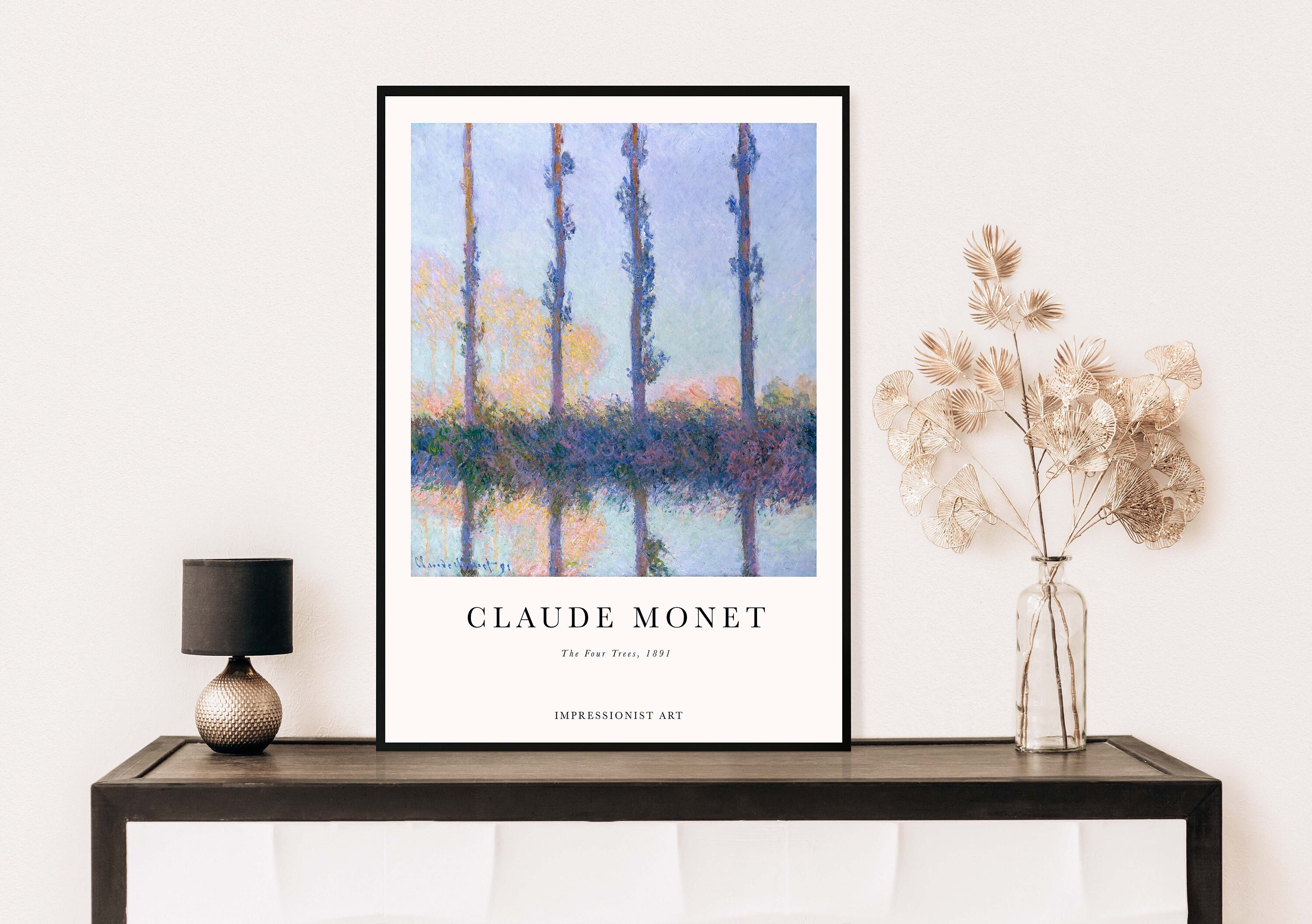 Claude Monet Print the Four Trees Print Monet Art Poster | Etsy