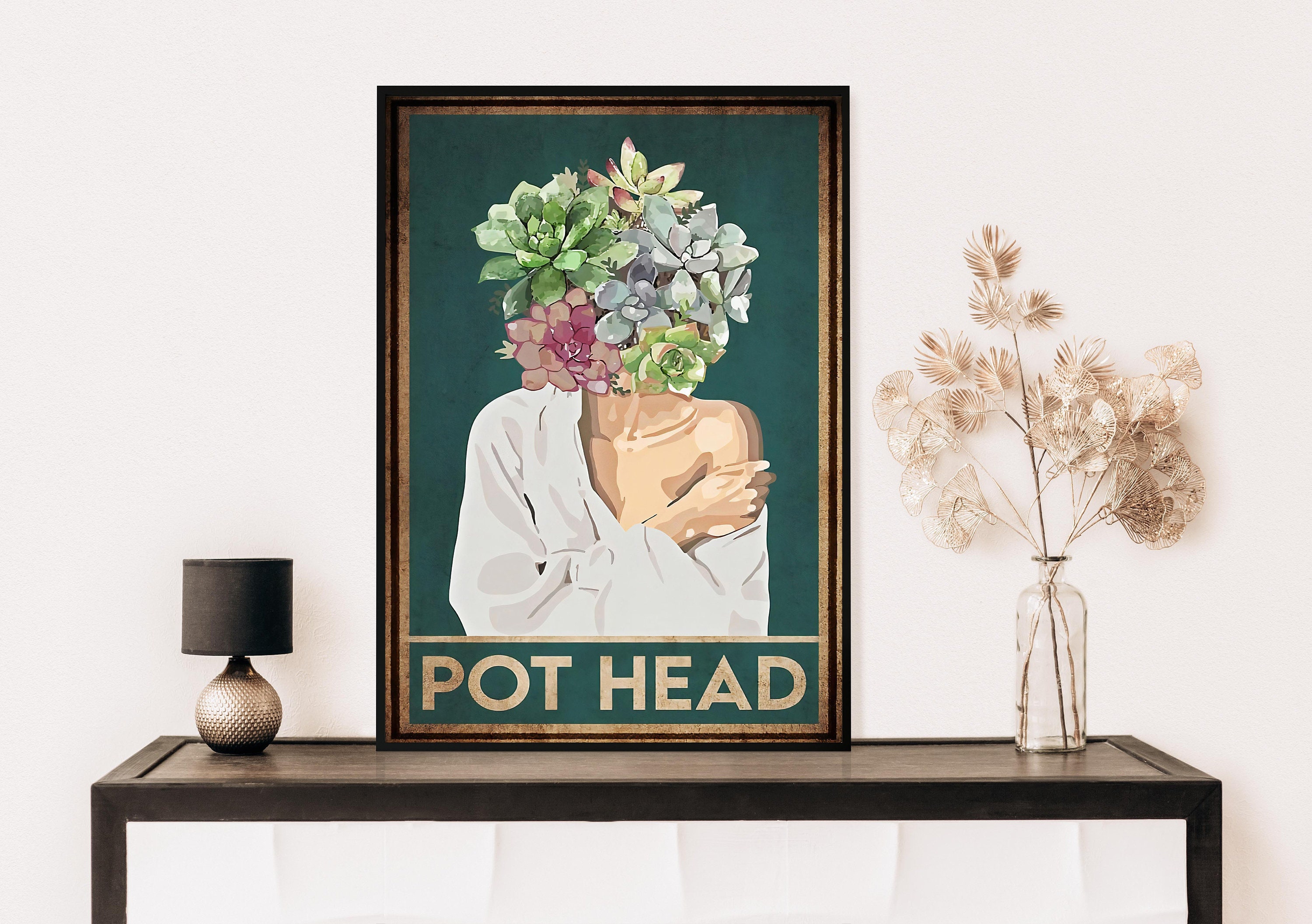 Vintage Ad Poster Print Garden Flower Pot Head Poster - Etsy UK
