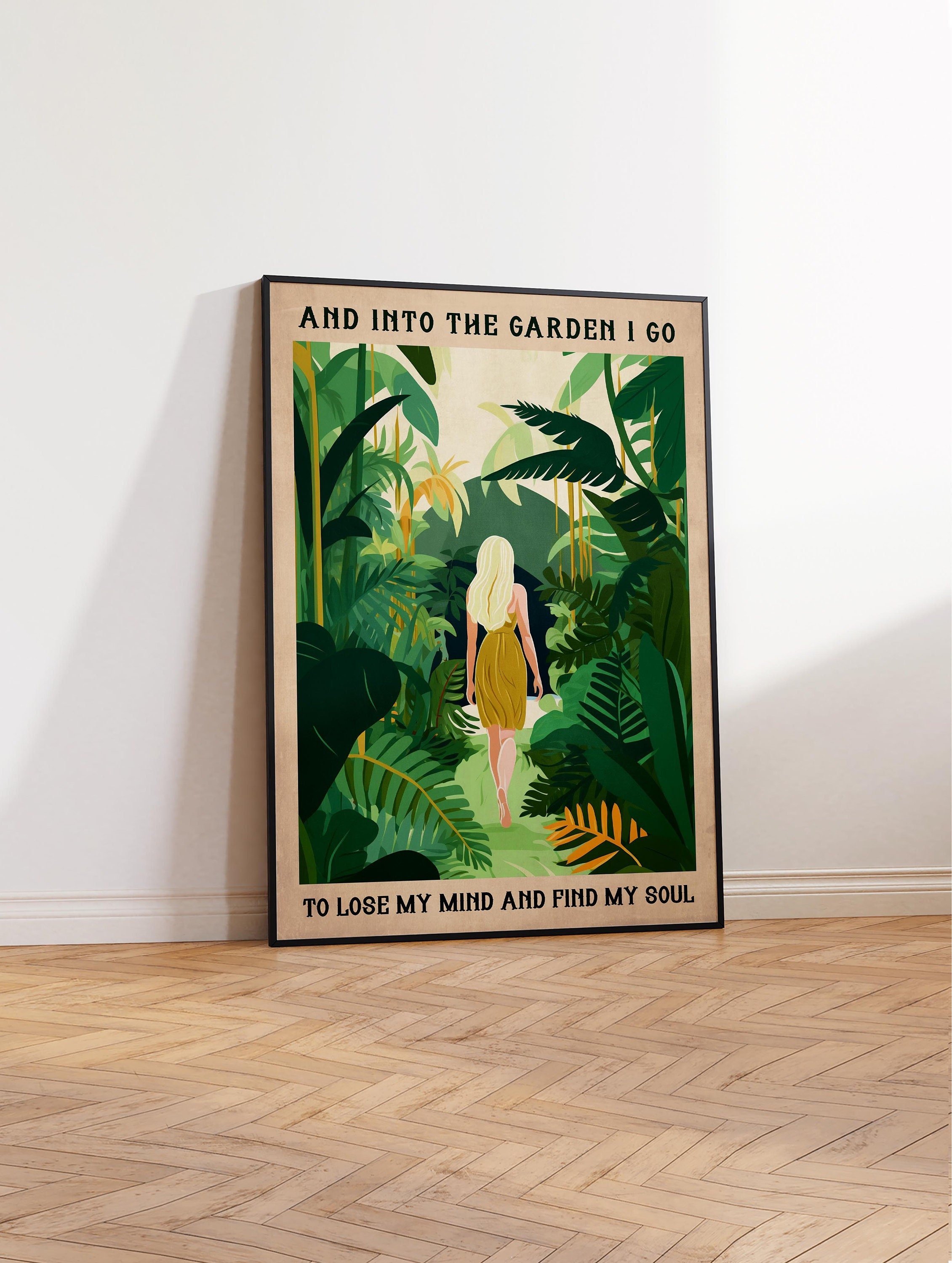 Vintage Gardening Poster Garden Poster Into the Garden I Go to Lose My ...