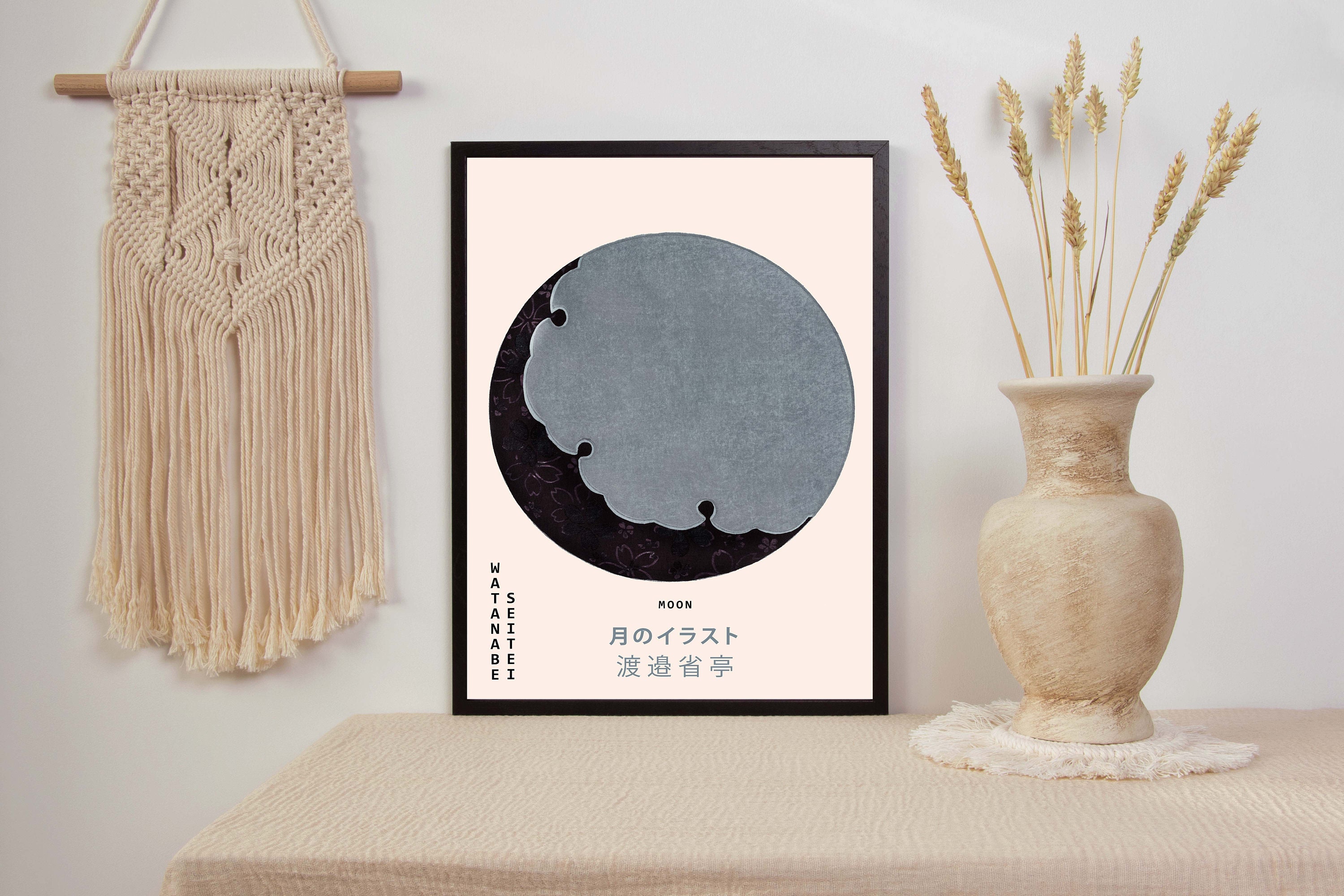 Moon Illustration Print Japanese Art Print Vintage Moon - Etsy
