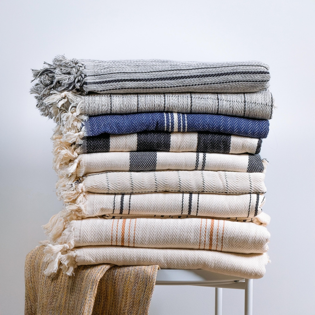 Turkish Throw Blanket | Organic Cotton Couch Throw | King Queen ...